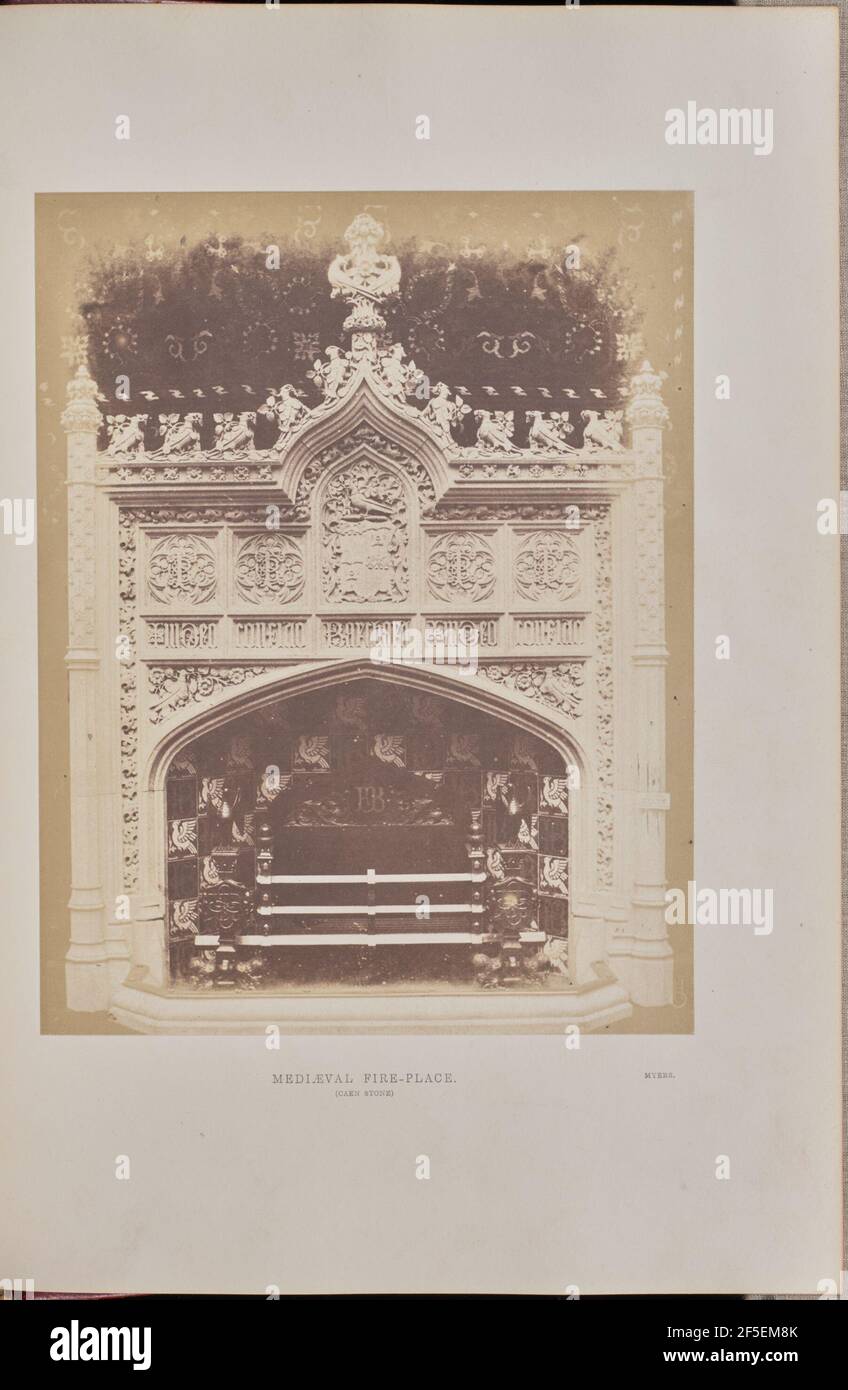 Mediæval Fire-Place. Hugh Owen (British, 1808 - 1897 Stock Photo - Alamy