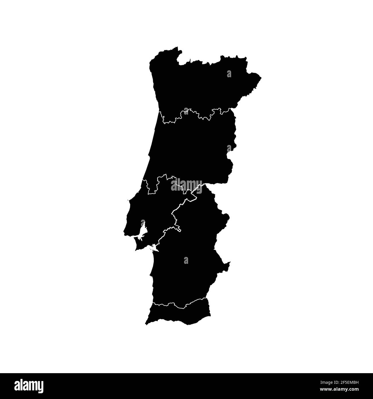 Portugal country map vector with regional areas Stock Vector Image ...