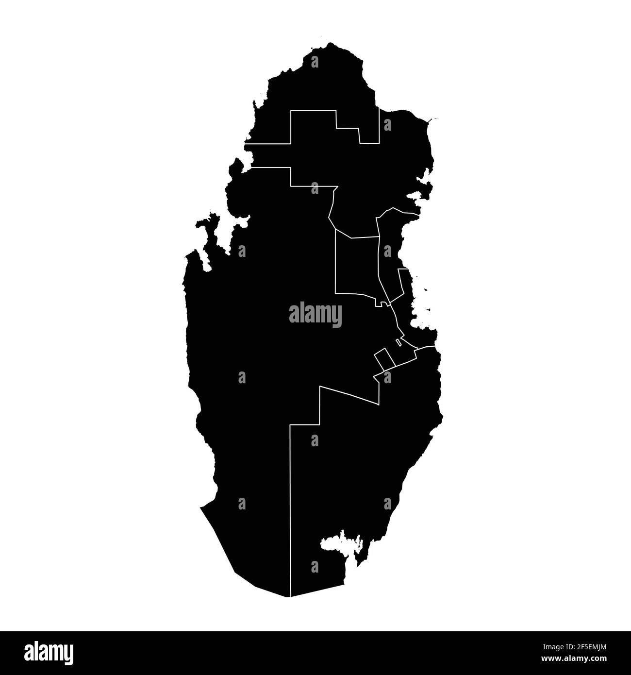 Qatar country map vector with regional areas Stock Vector Image & Art ...