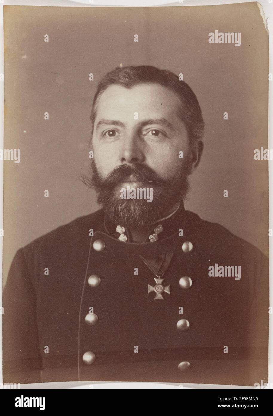 Portrait of a man in uniform. Jakob Höflinger (Swiss, 1819 - 1898 Stock ...