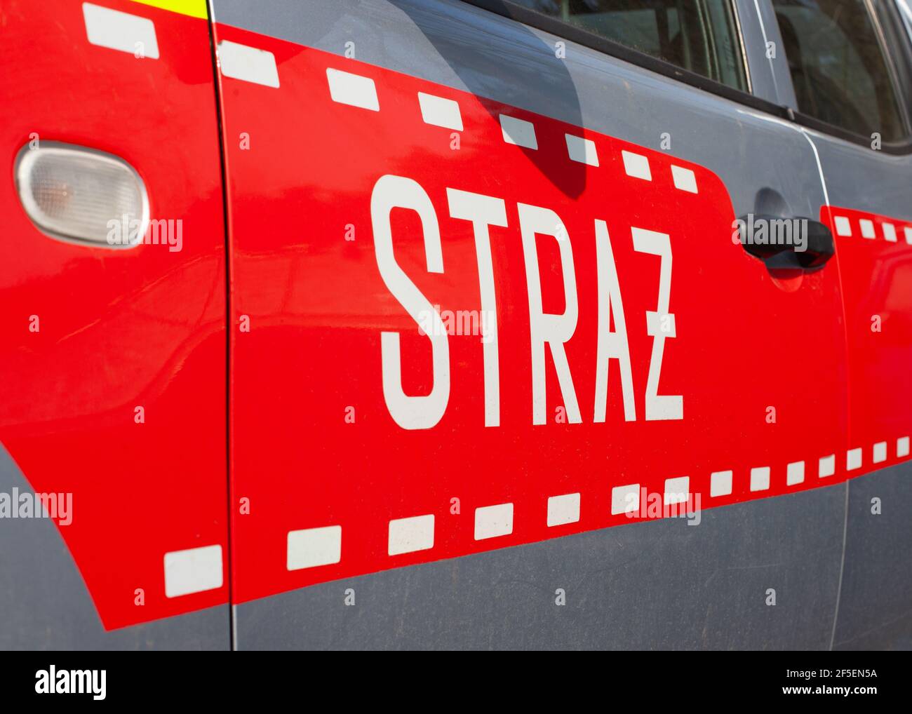 Poznan, Poland - March 26, 2021: Polish fire engine, detail ...