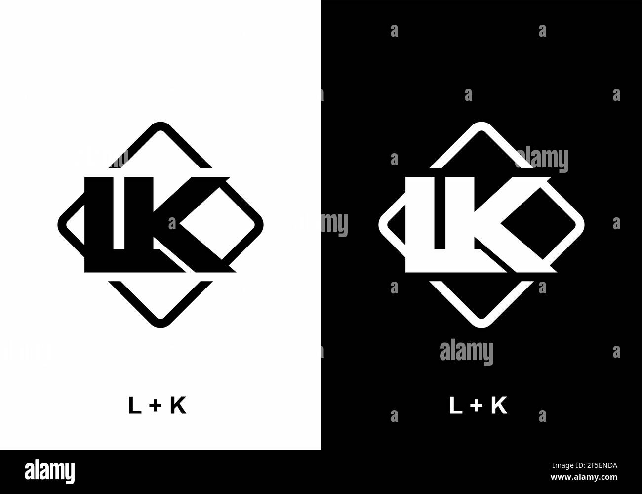 Unique shape of LK initial letter design Stock Vector Image & Art - Alamy