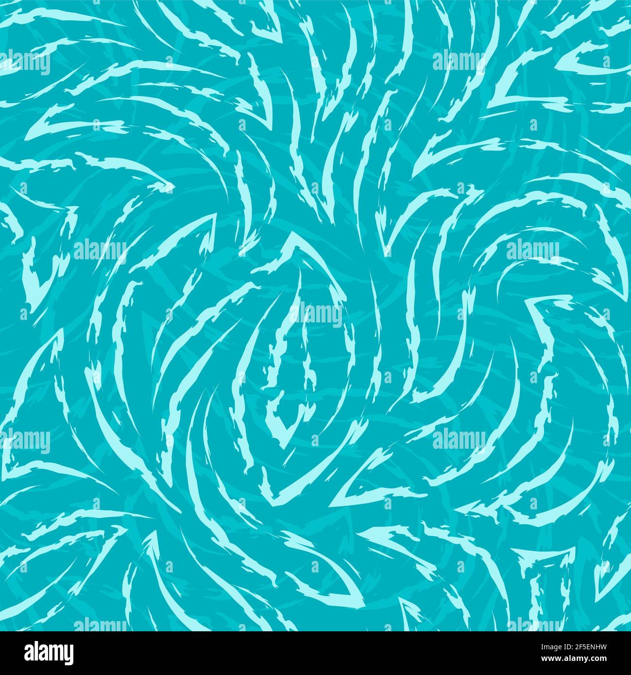 Seamless turquoise vector pattern of angles and flowing lines with ...
