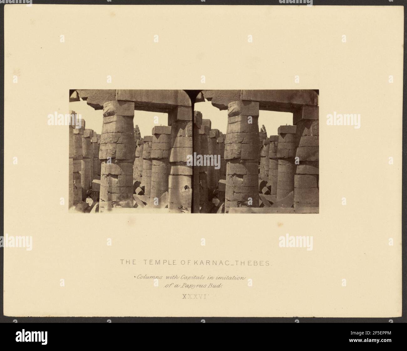 The Temple of Karnac, Thebes: Columns with Capitals in imitation of a ...
