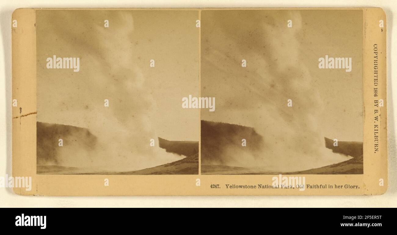 Yellowstone National Park, Old Faithful in her Glory.. Benjamin West ...