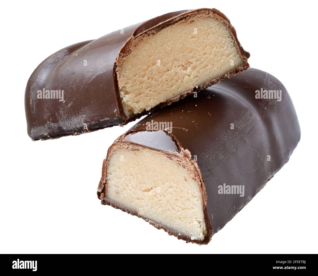 Chocolate marzipan bar isolated on a white background Stock Photo - Alamy