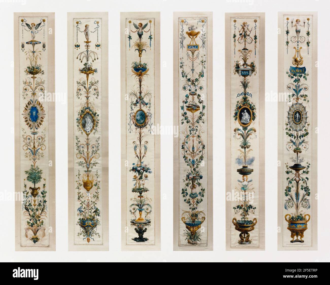 Six Painted Panels. Unknown Stock Photo - Alamy