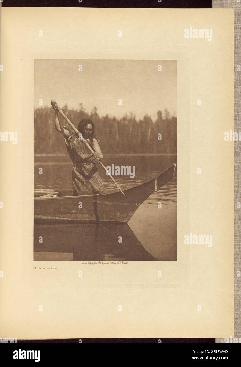 Harpooning. Edward S. Curtis (American, 1868 - 1952 Stock Photo - Alamy