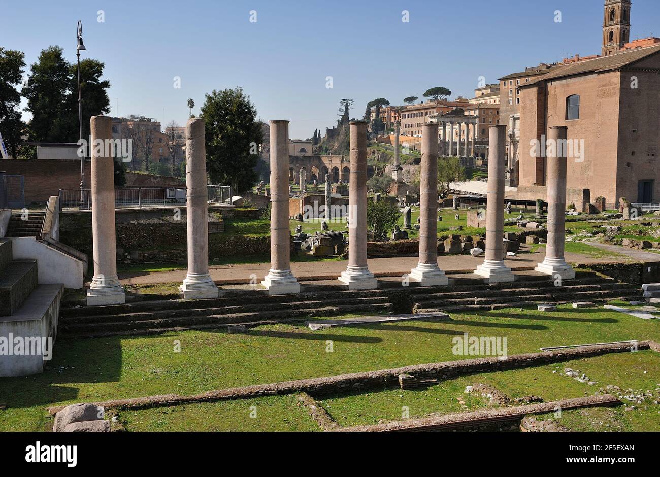 Italy, Rome, Roman Forum, Foro della Pace (Forum of Peace), columns of ...