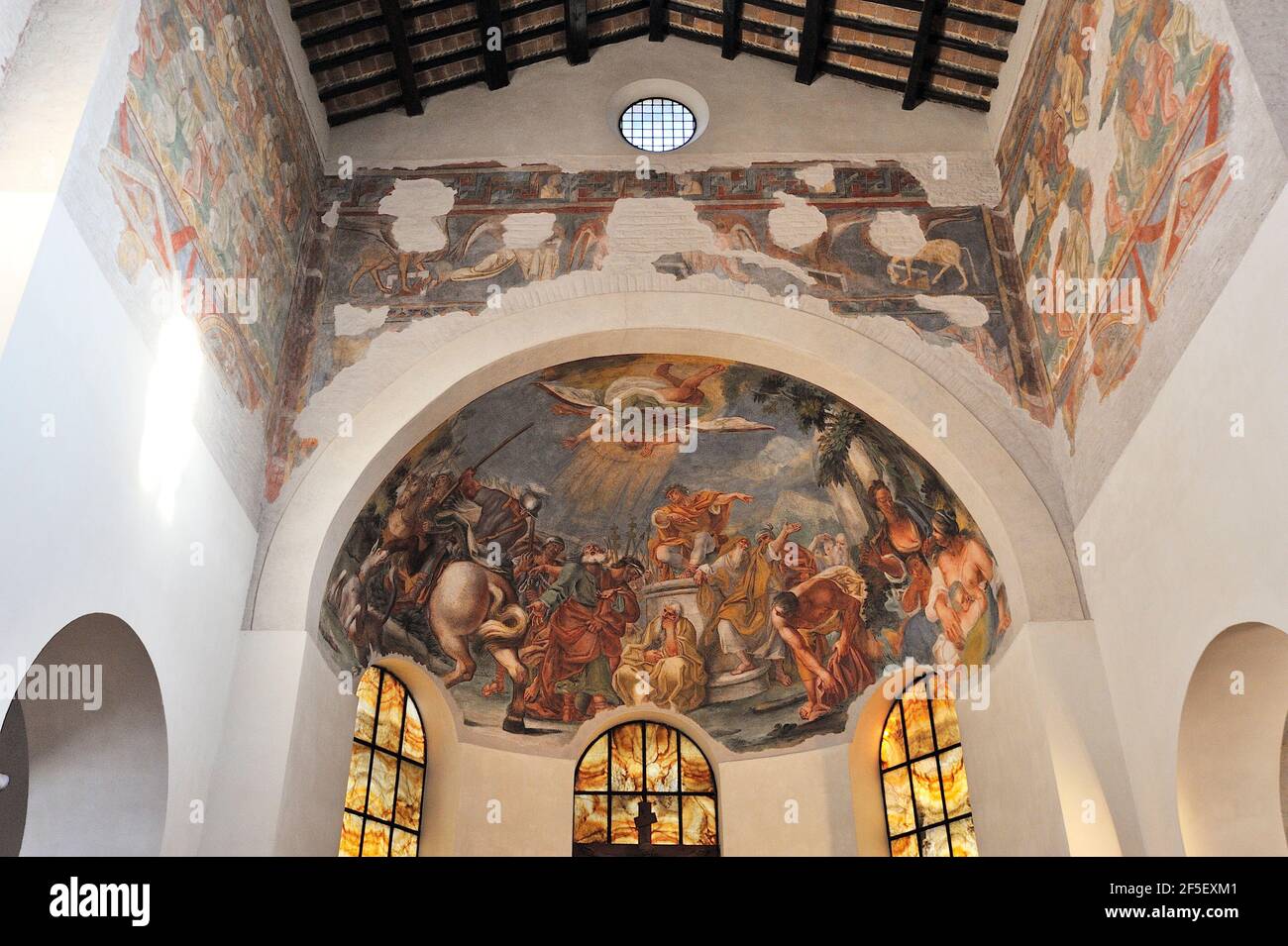 Italy, Rome, church of San Giovanni a Porta Latina, medieval paintings ...