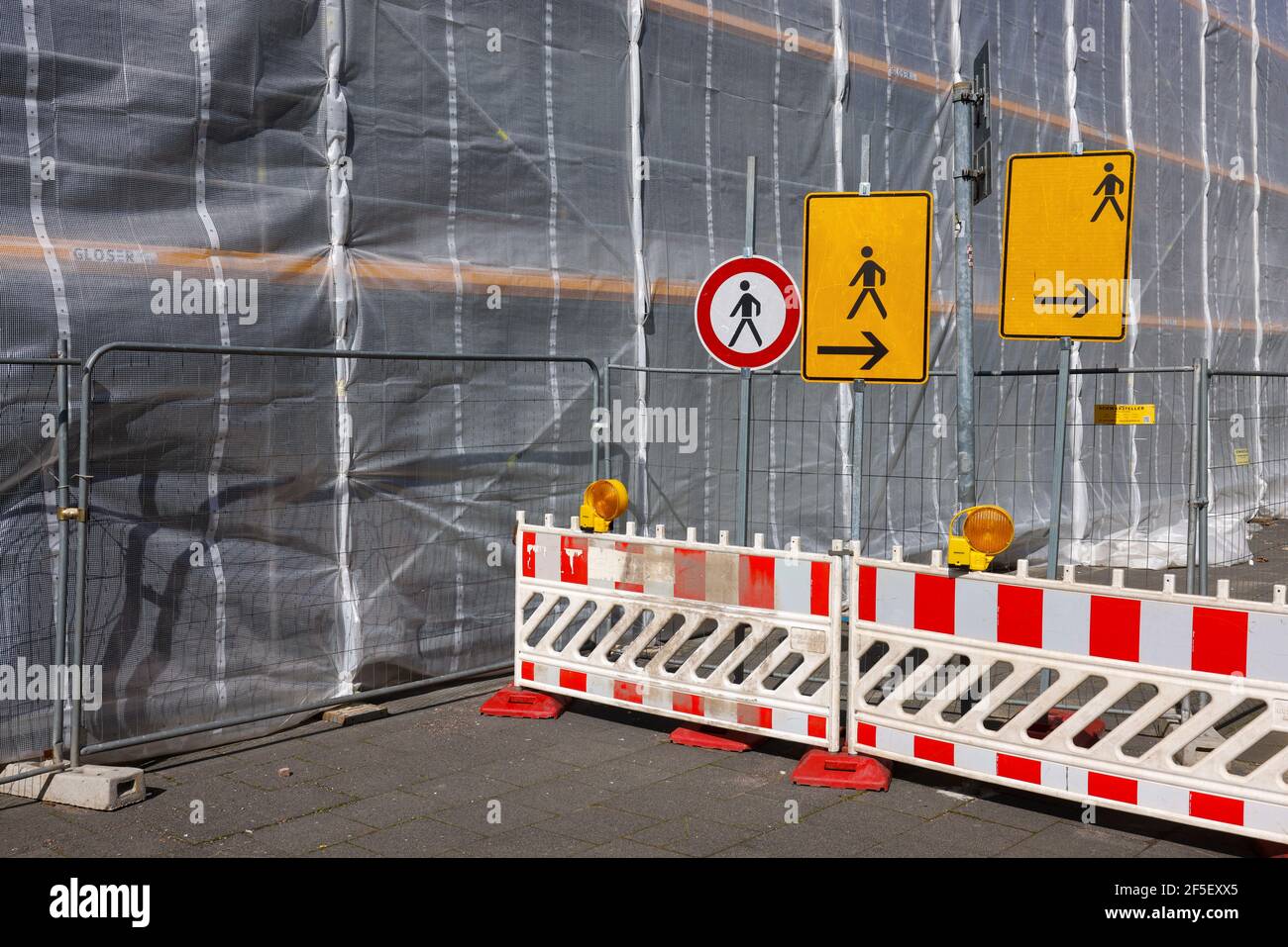 Essen, North Rhine-Westphalia, Germany - Construction site barrier on a ...