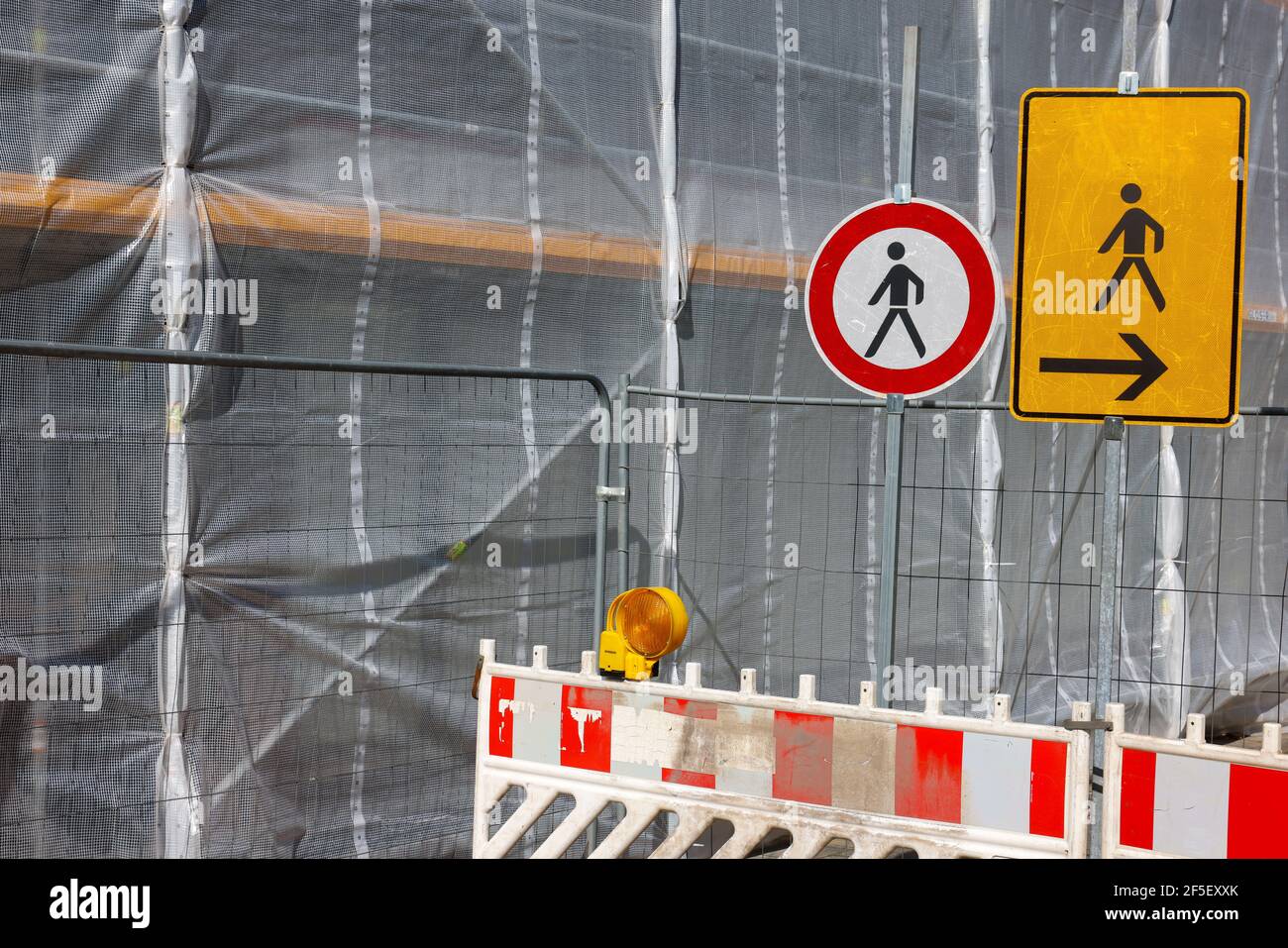 Essen, North Rhine-Westphalia, Germany - Construction site barrier on a ...