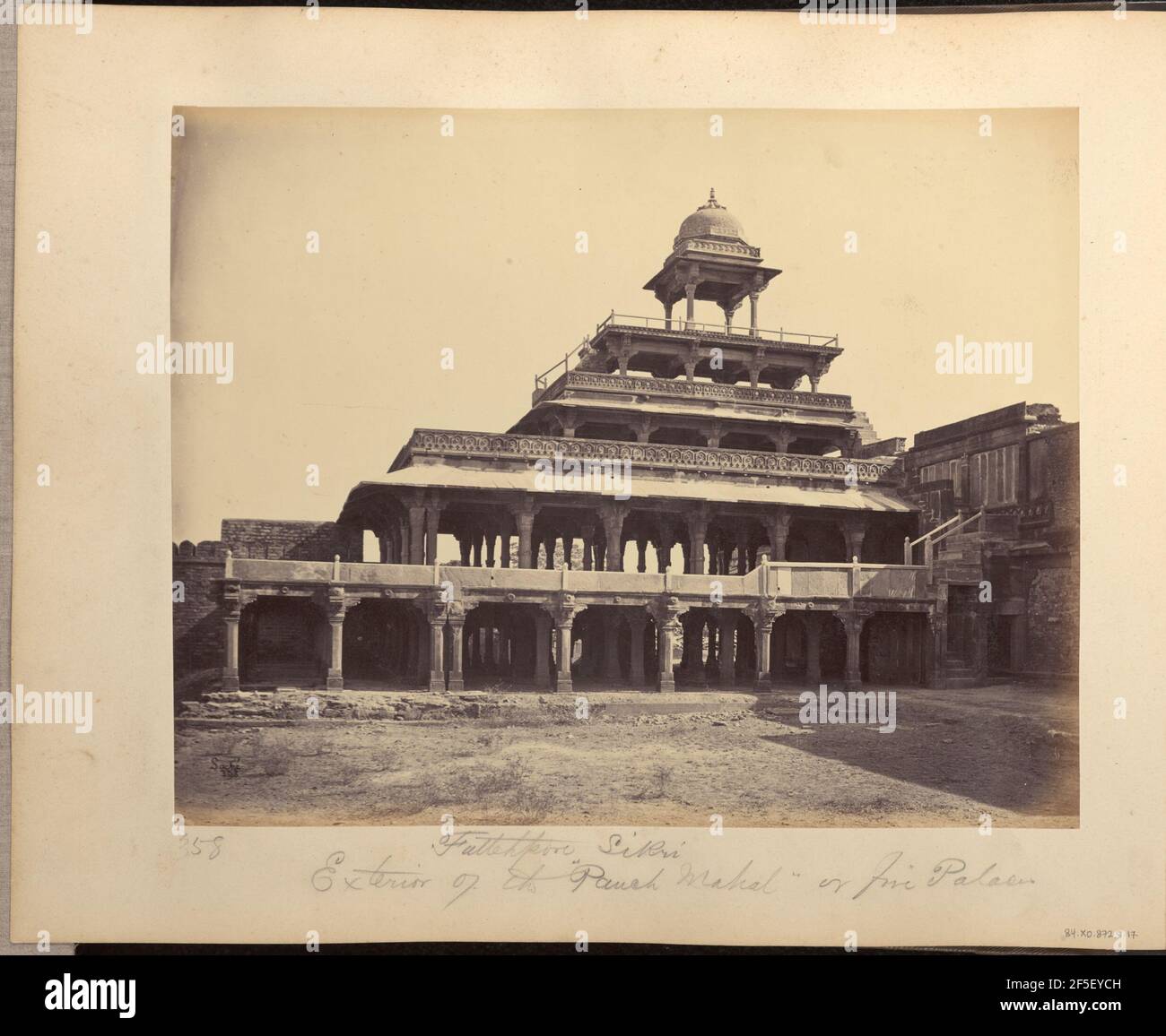 Futtehpore Sikri. Exterior of the "Panch Mahal" or Five Palaces. John ...
