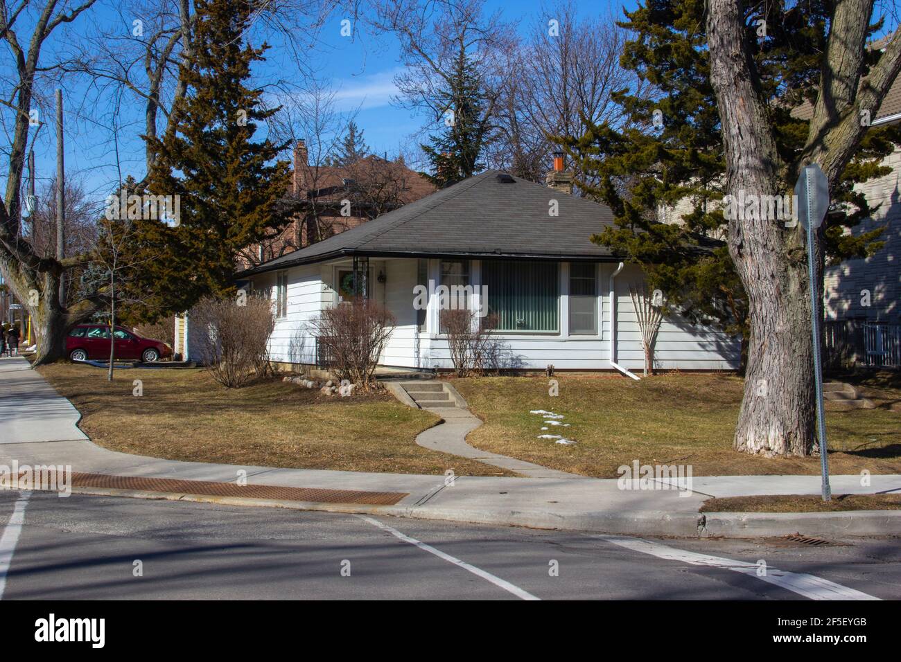 White corner house Stock Photo - Alamy