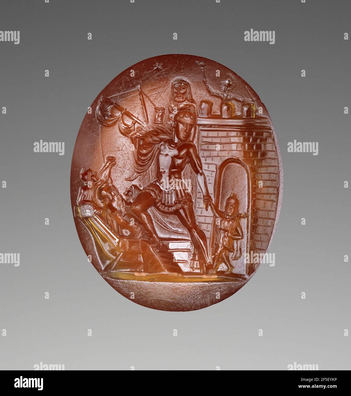 Intaglio with Scene of Aeneas and his Family Escaping from Troy ...