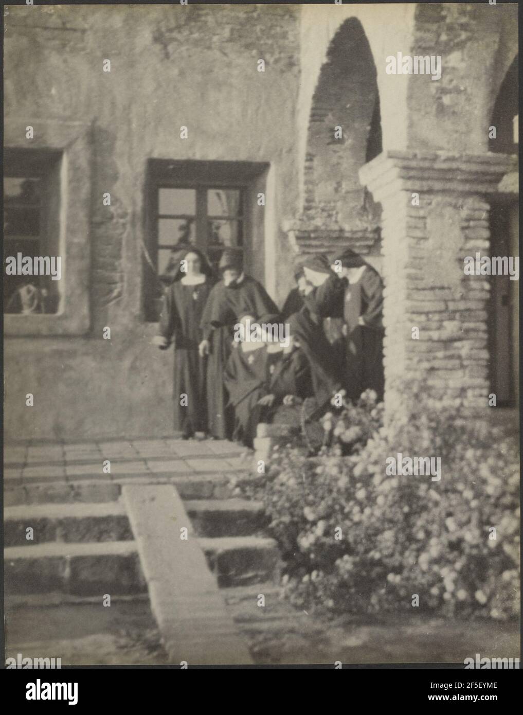 Nuns Outside Ecclesiastical Building. Louis Fleckenstein (American ...