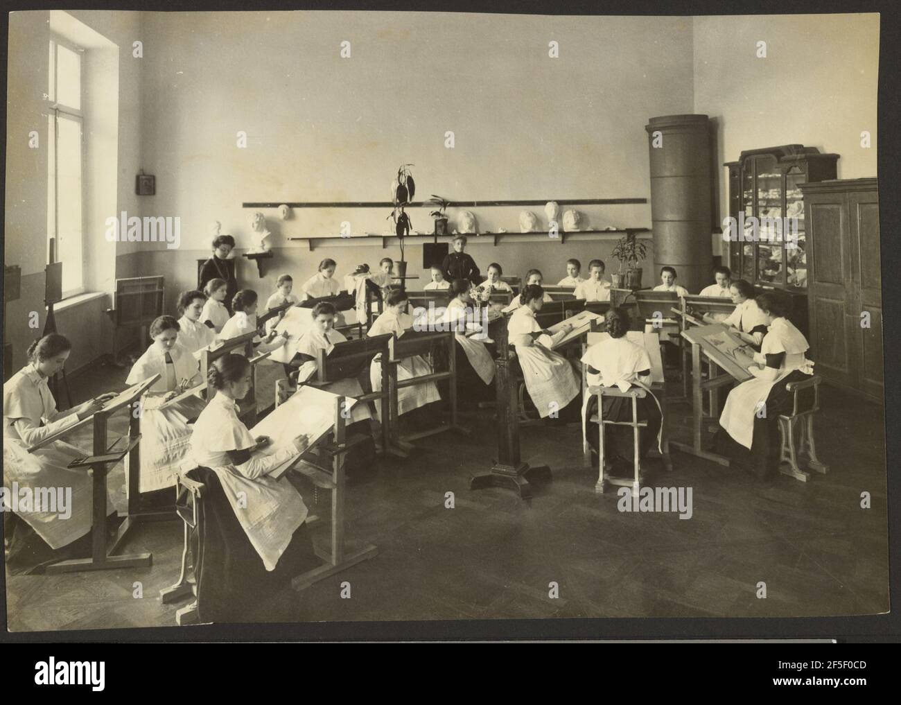 The Drawing Lesson. Karl Karlovitz Bulla (Russian, 1854 - 1929 Stock ...