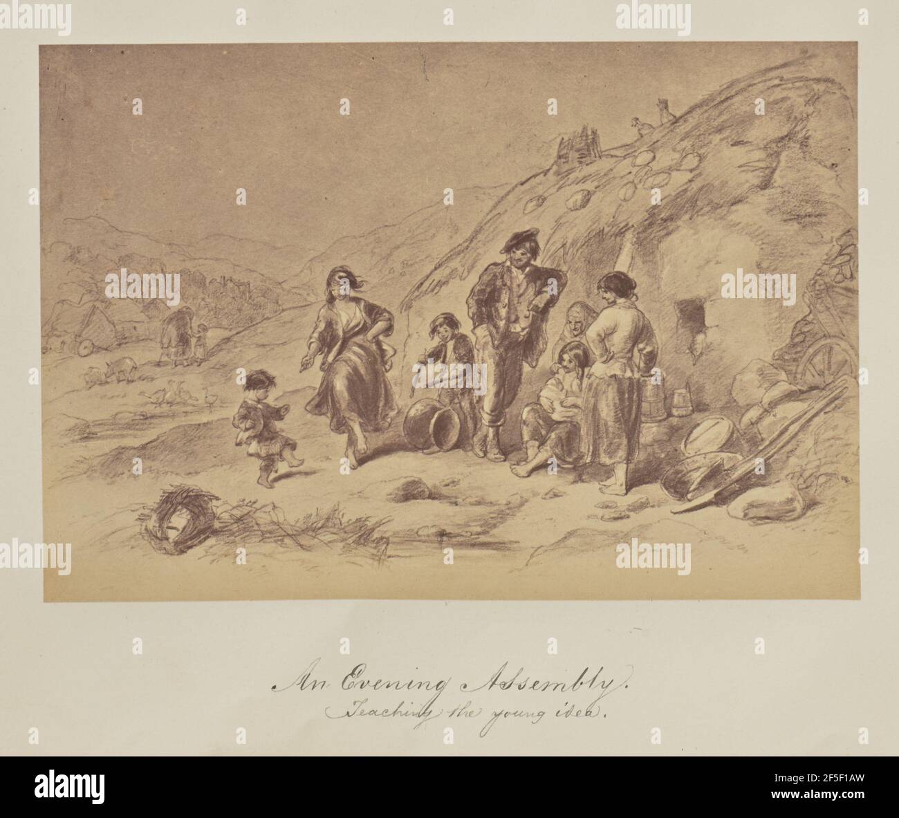 An Evening Assembly. Teaching the young idea.. Unknown Stock Photo - Alamy