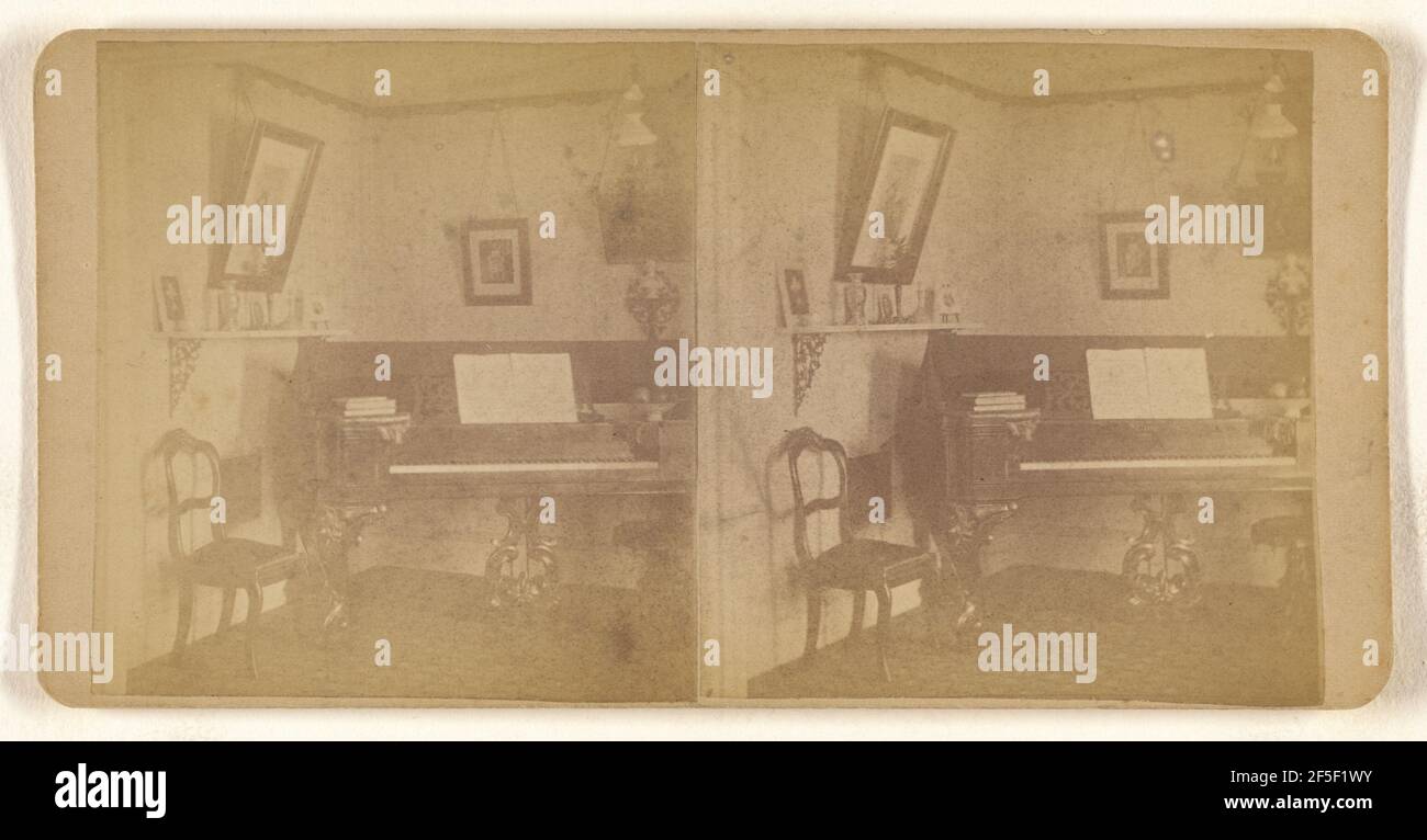 Parlor with piano. Unknown Stock Photo - Alamy