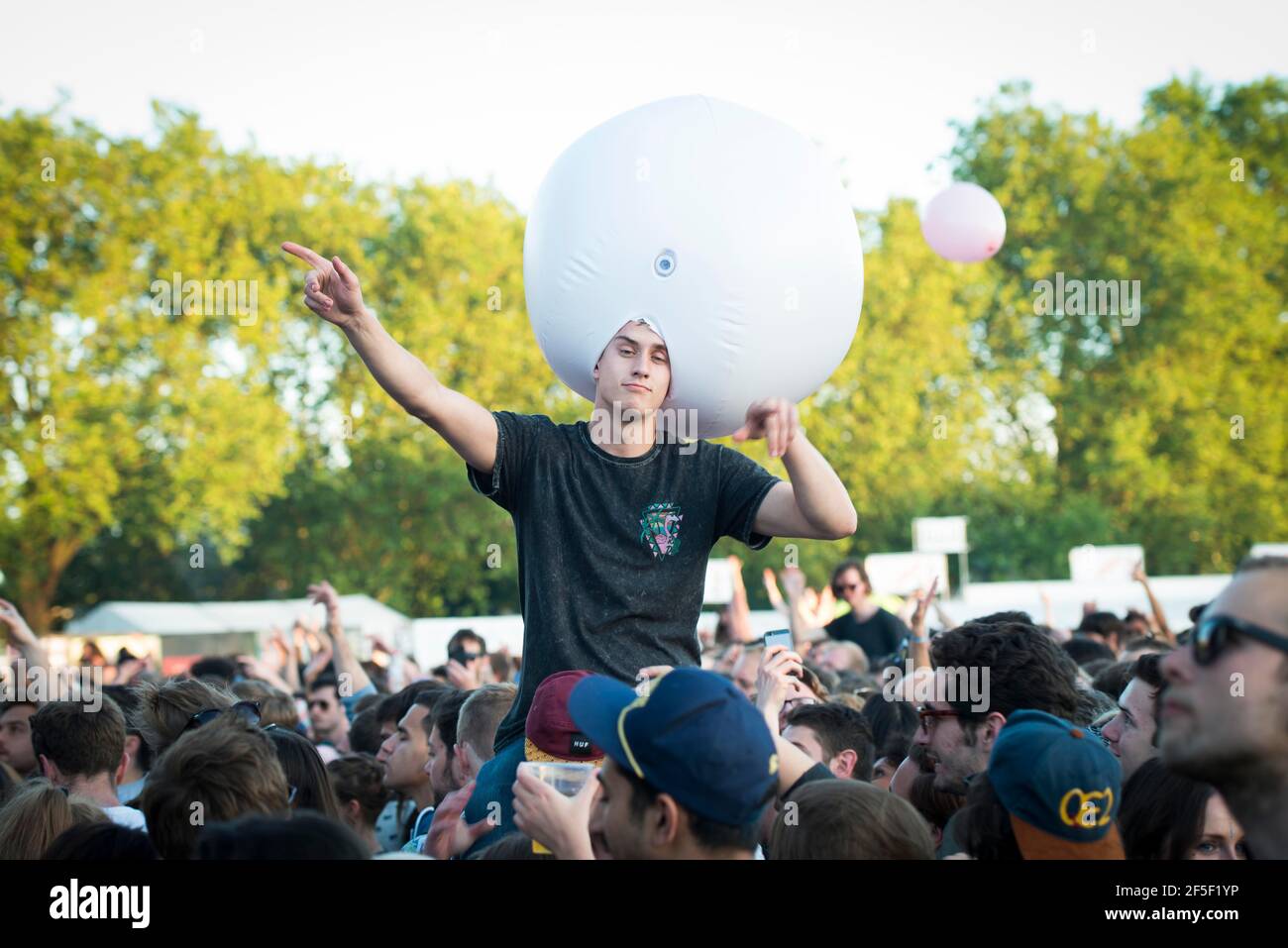 Festival goer on day one of Field Day festival, Victoria Park - London ...