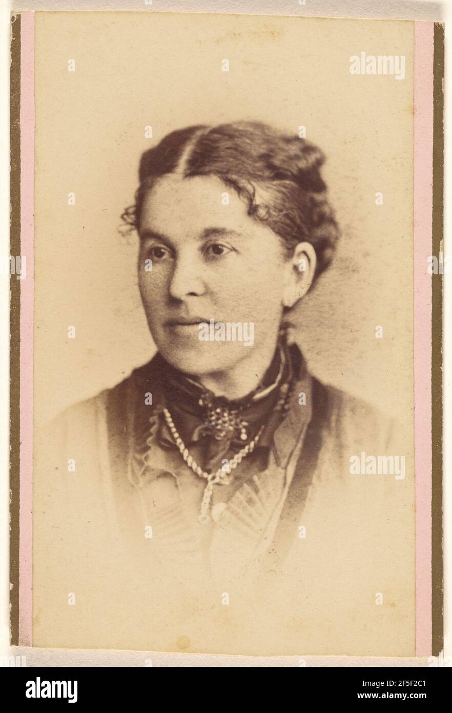 Unidentified woman in 3/4 profile, printed in vignette-style. Hastings ...