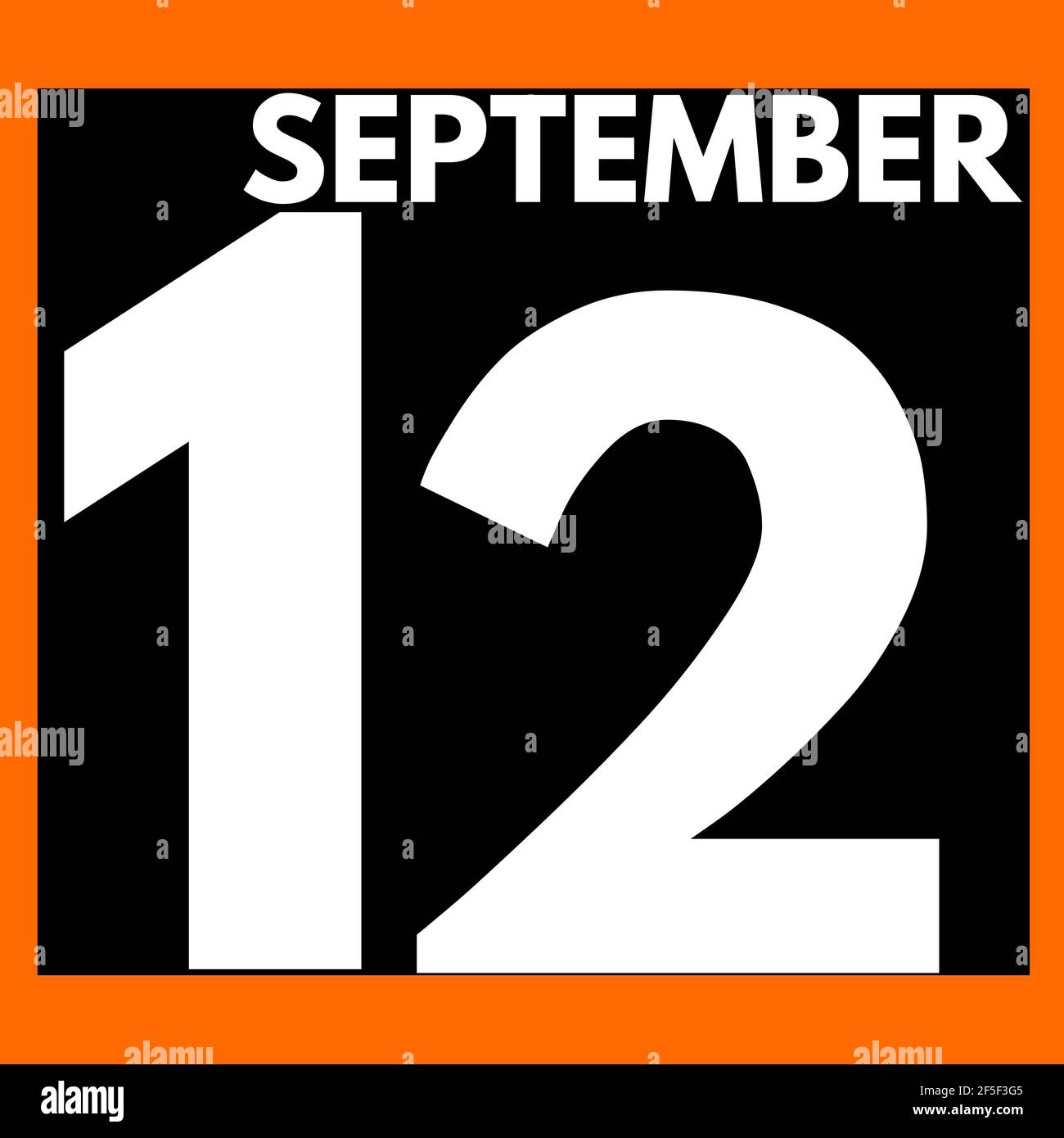 September 12 . Modern daily calendar icon .date ,day, month .calendar ...