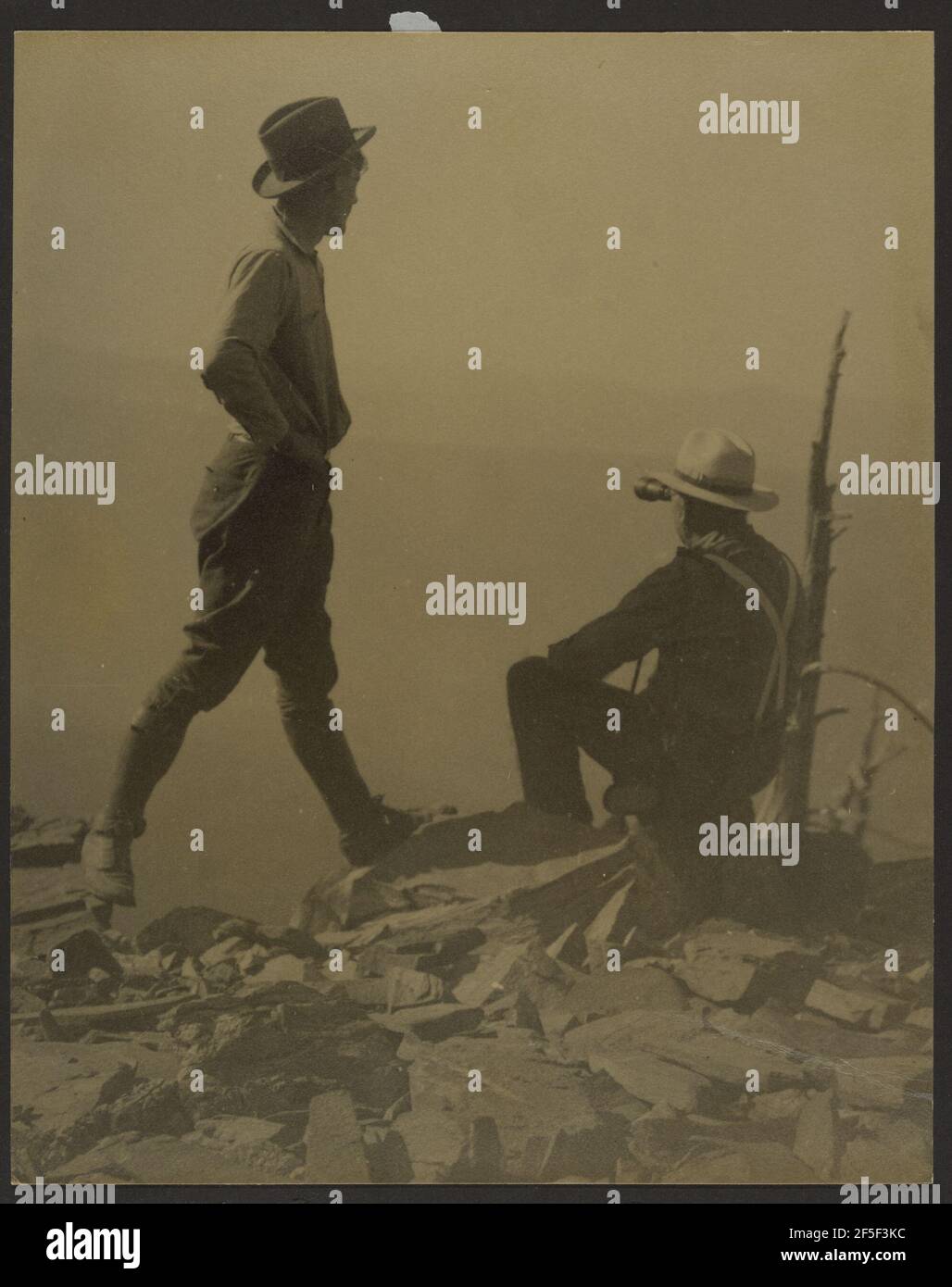 Two Men Looking in the Distance (Possibly Old Baldy Peak). Louis ...