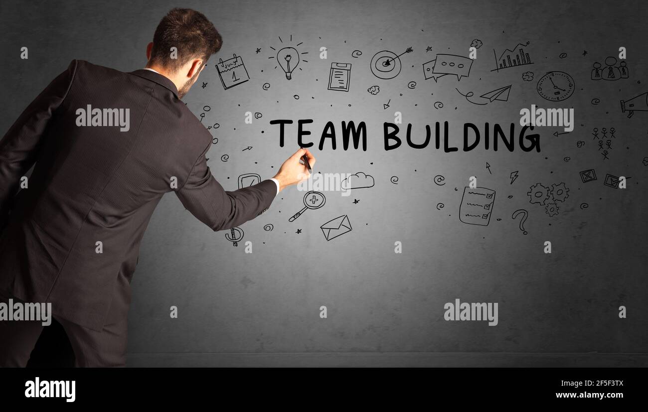 businessman drawing a creative idea sketch Stock Photo - Alamy