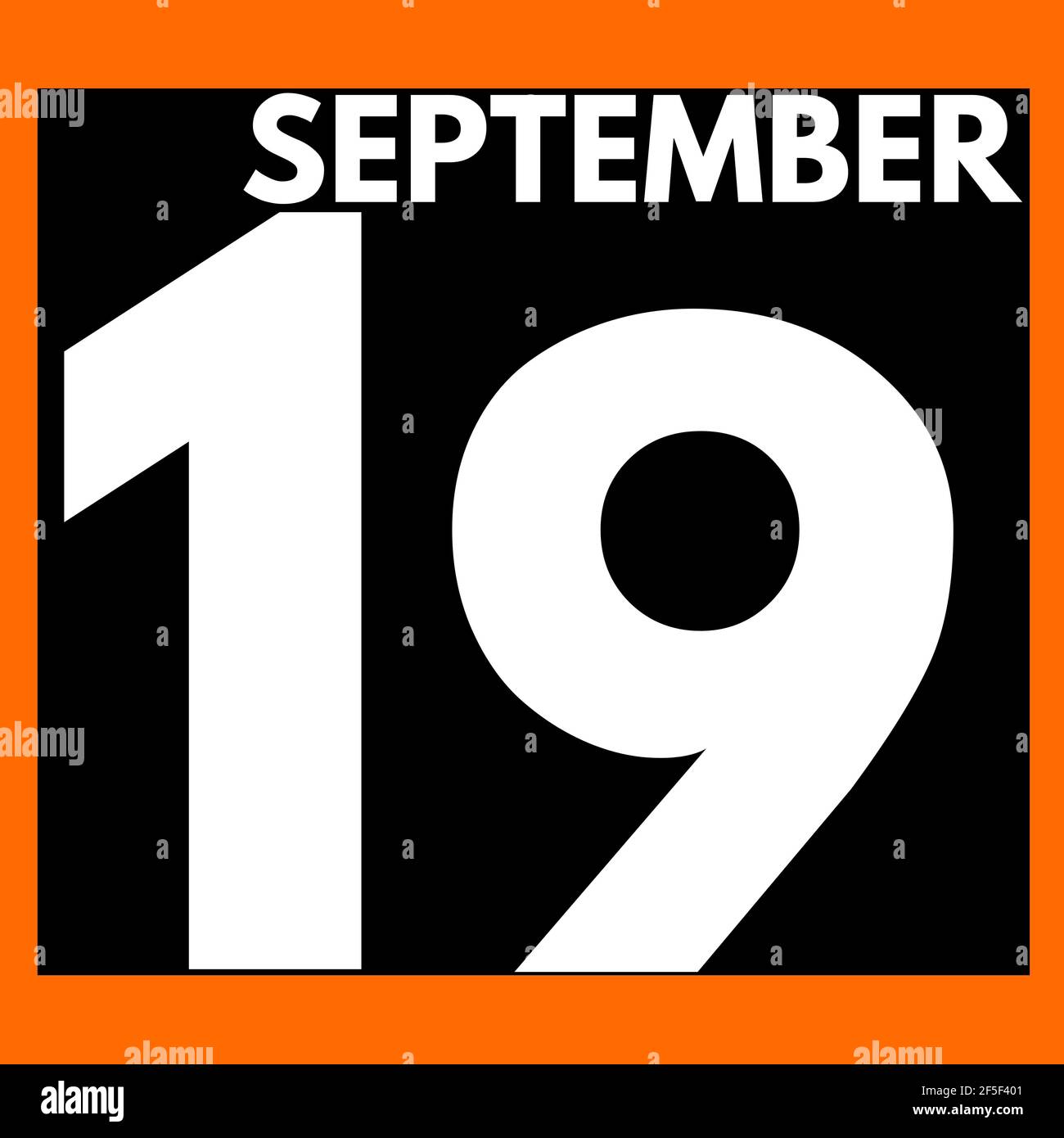 September 19 . Modern daily calendar icon .date ,day, month .calendar ...