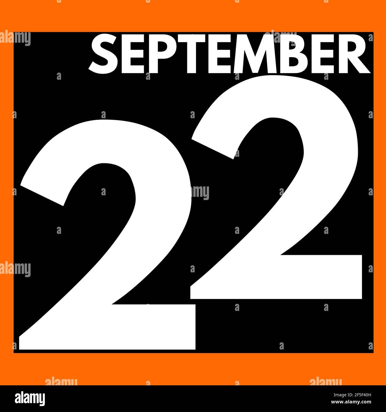 September 22 . Modern daily calendar icon .date ,day, month .calendar ...