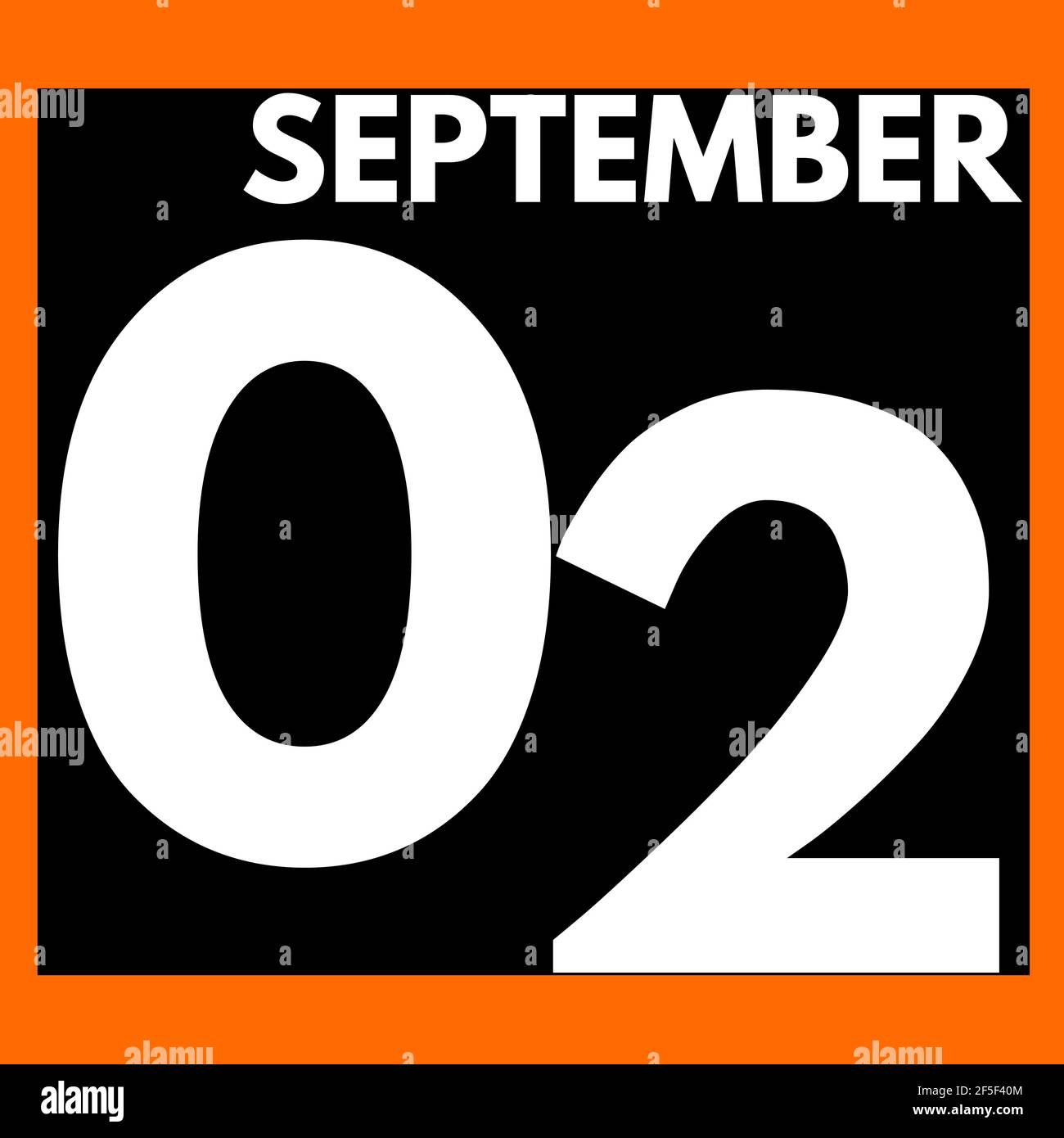 September 2 . Modern daily calendar icon .date ,day, month .calendar ...