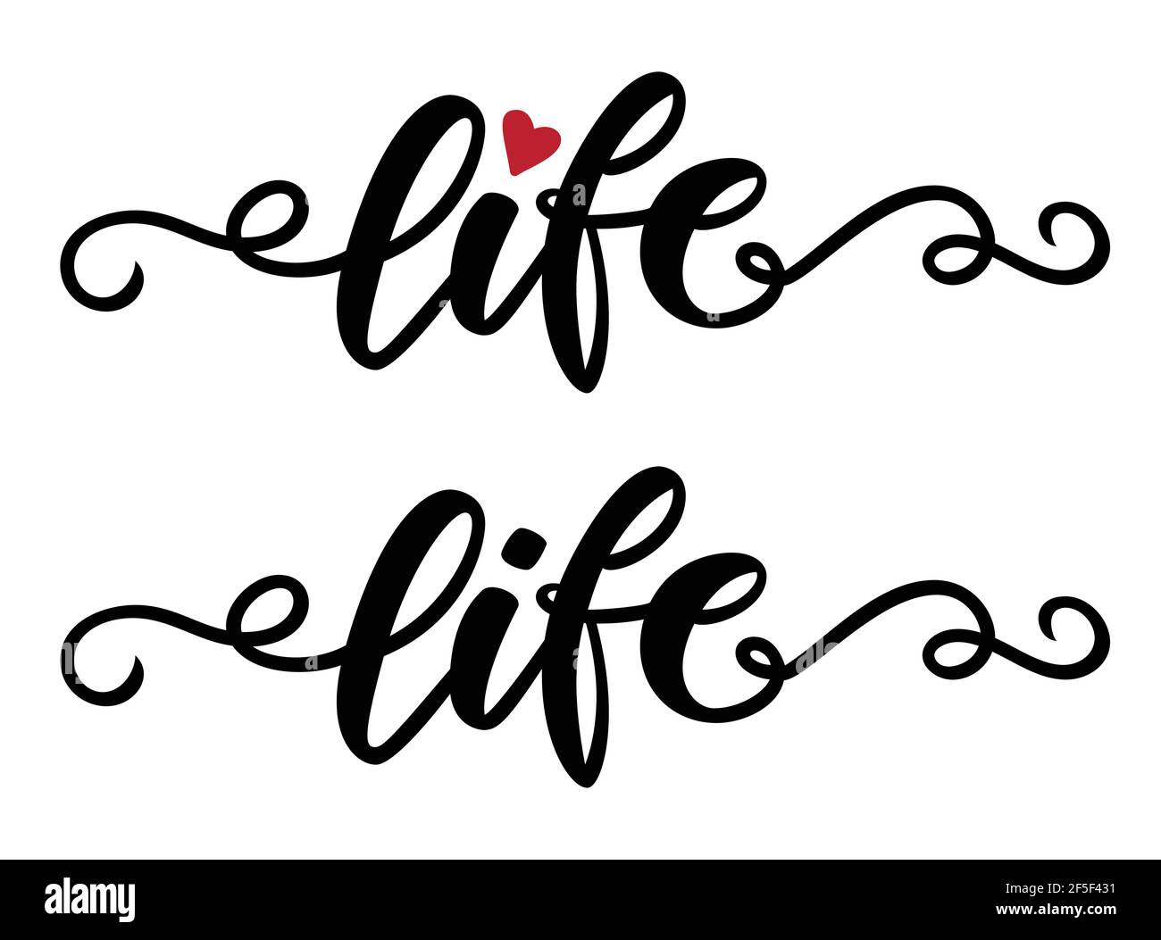 Life Handwritten Lettering Brush Pen Calligraphy.Typography Print ...