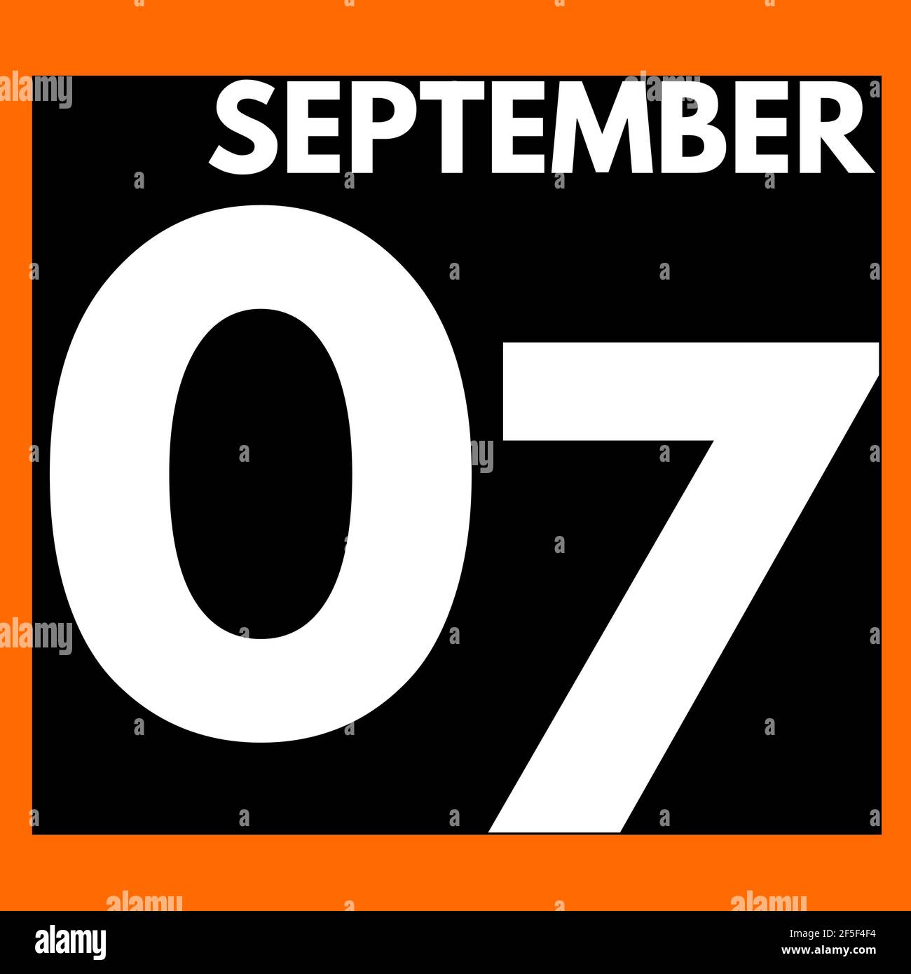 September 7 . Modern daily calendar icon .date ,day, month .calendar ...