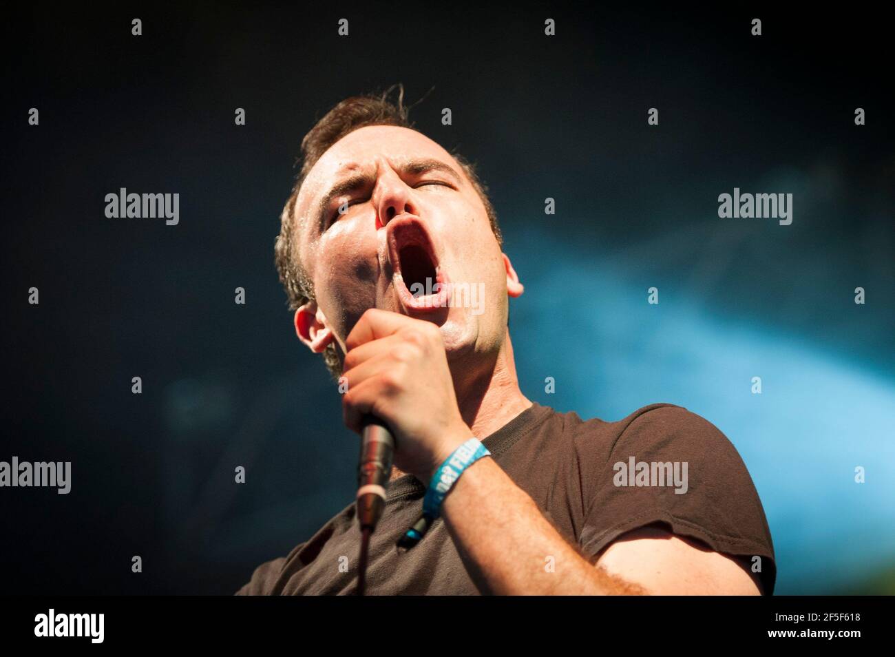 Samuel T. Herring of Future Islands plays live on stage on day two of ...