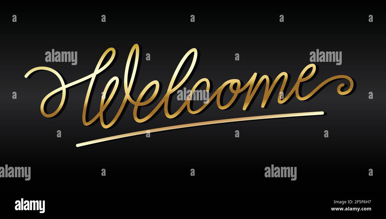 Welcome brush lettering card calligraphy hi-res stock photography and ...