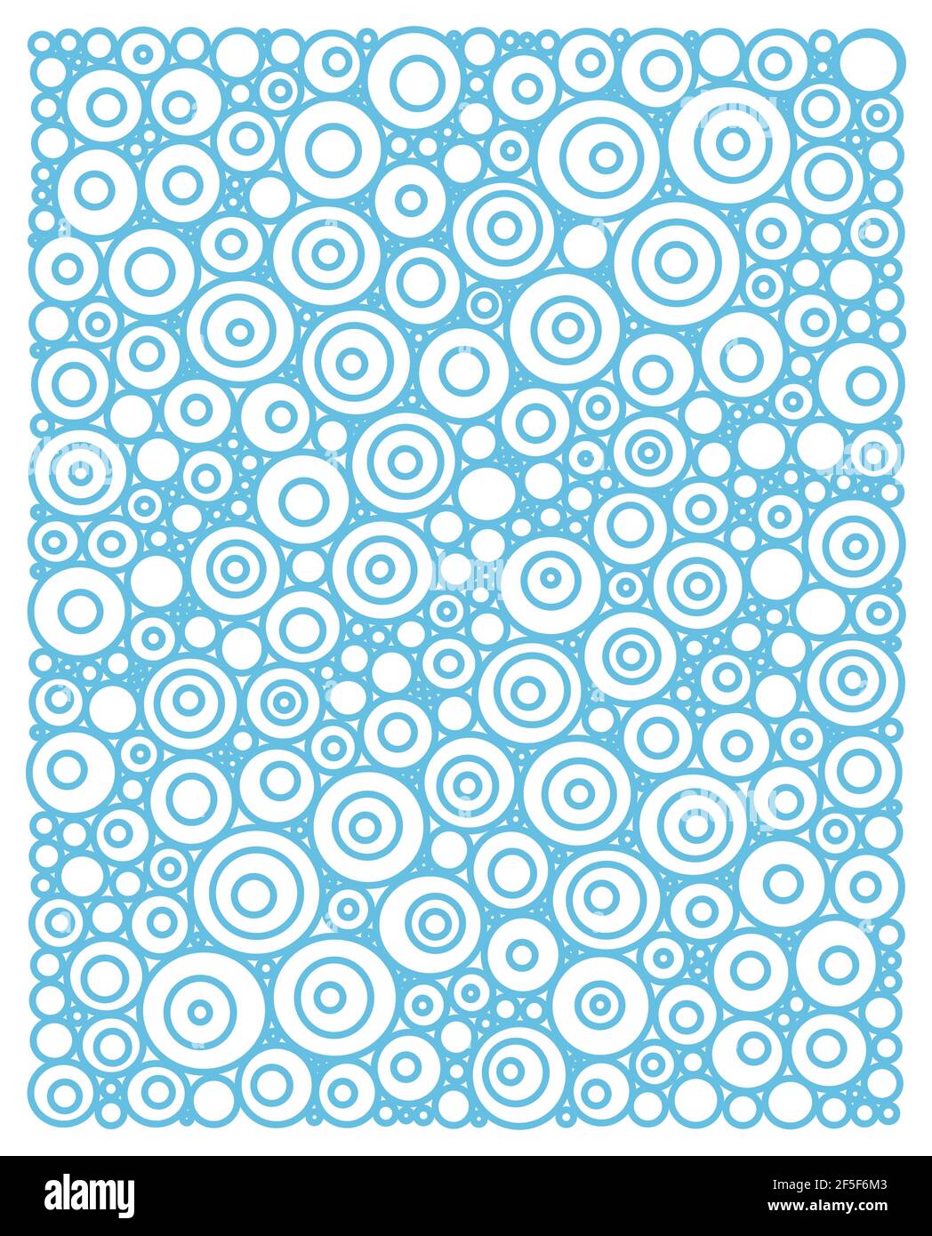 Seamless doodle pattern in blue. Hand drawn circles background. Vector ...