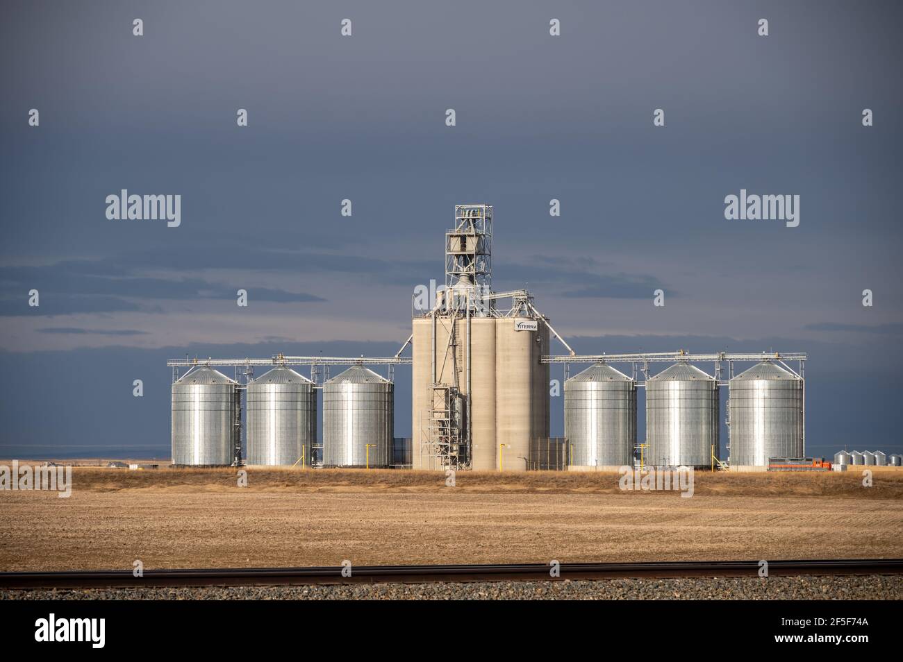Wilson Siding, Alberta - March 21, 2021: Large Viterra grain terminal ...