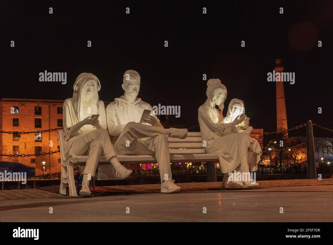 Liverpool. River of Light Trail. 23 March - 5 April 2021 Stock Photo ...