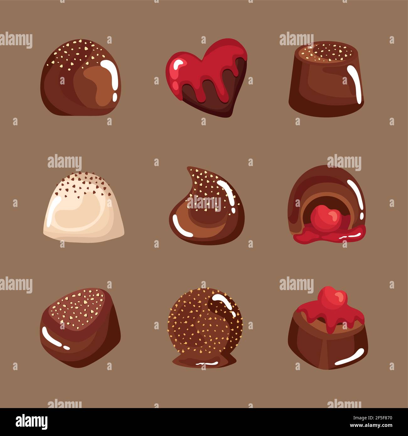 nine chocolates candies Stock Vector Image & Art - Alamy
