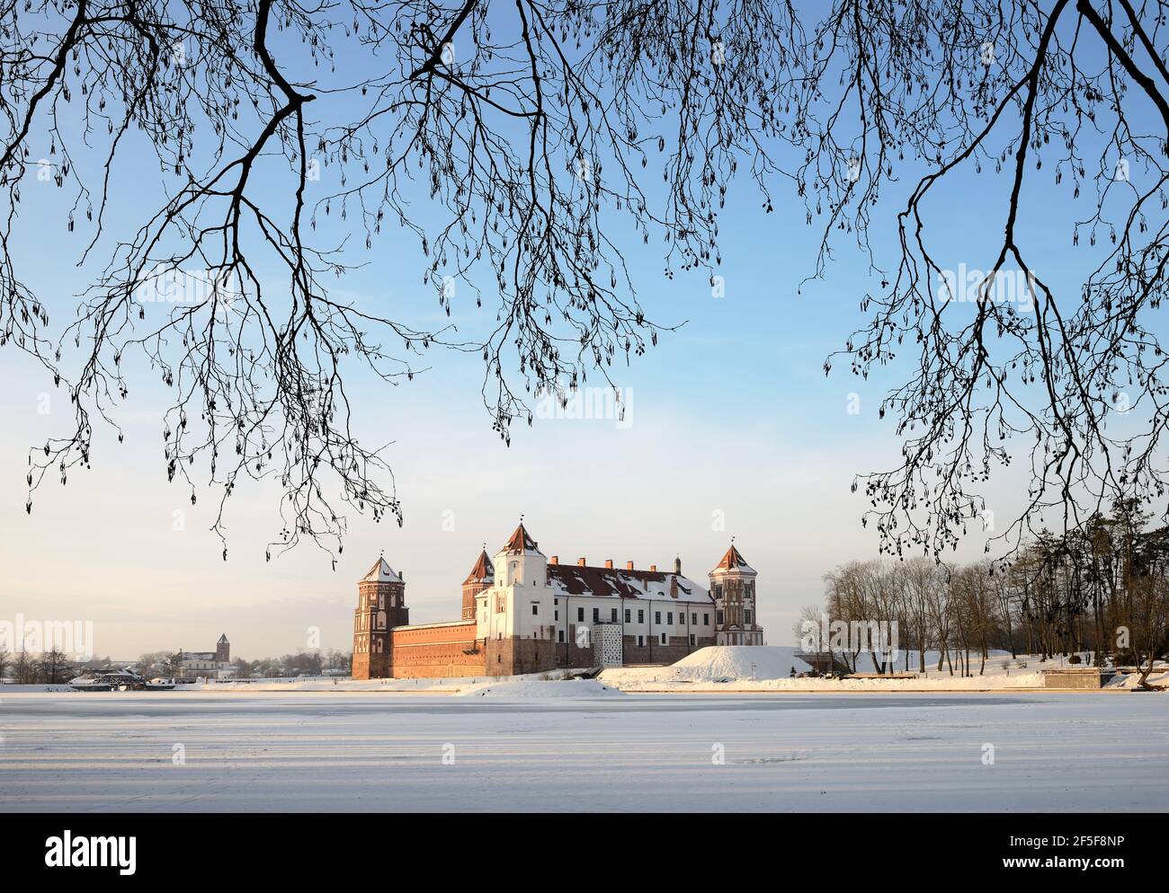 MIR, BELARUS - January 22, 2021: Medieval castle in Mir, Belarus ...