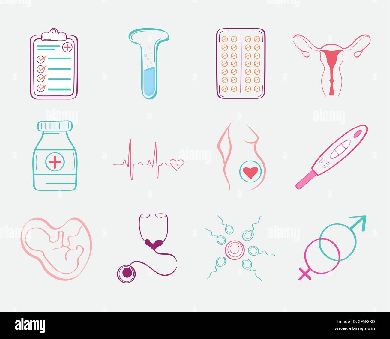 twelve pregnancy icons Stock Vector Image & Art - Alamy