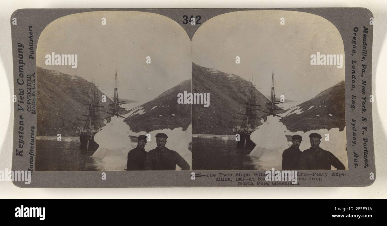 The Twin Ships Windward and Eric - Peary Expedition, 1901 - at Nuerke ...