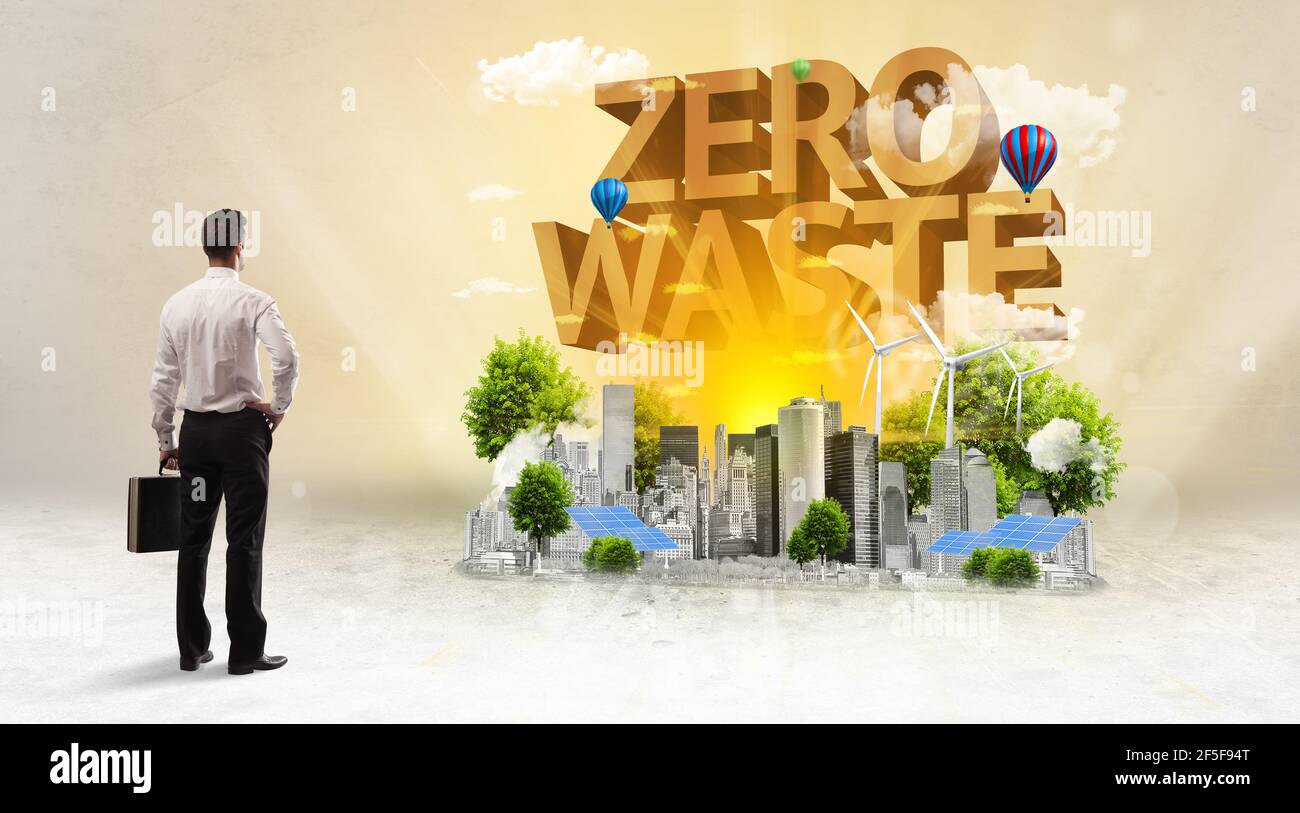 Rear view of a businessman, Environmental protection concept Stock ...