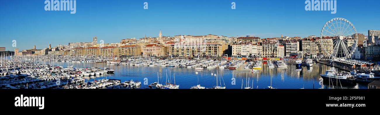 Panoramic view of the churches, domes, rooftops and Vieux port of ...