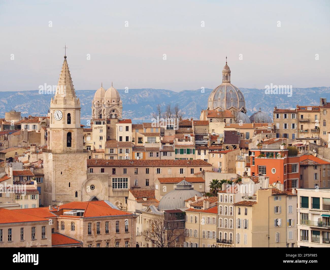 Panoramic view of the churches, domes, rooftops and chimneys of ...