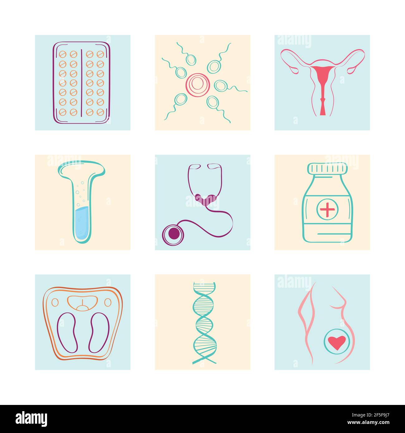pregnancy nine icons Stock Vector Image & Art - Alamy