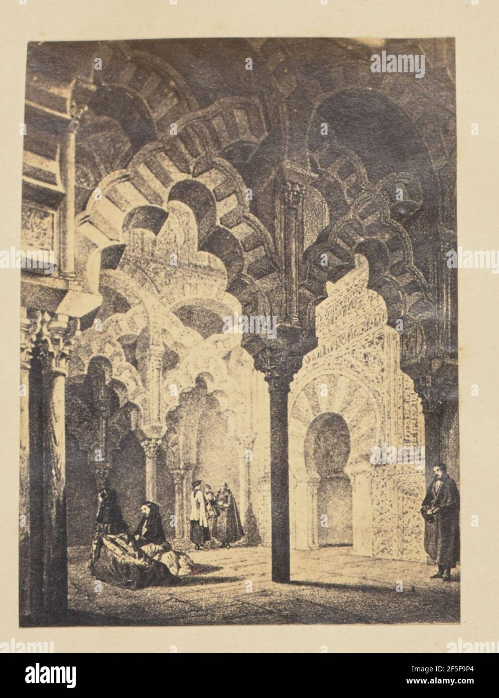 Reproduction of a painting of the interior of the Mosque at Cordova ...