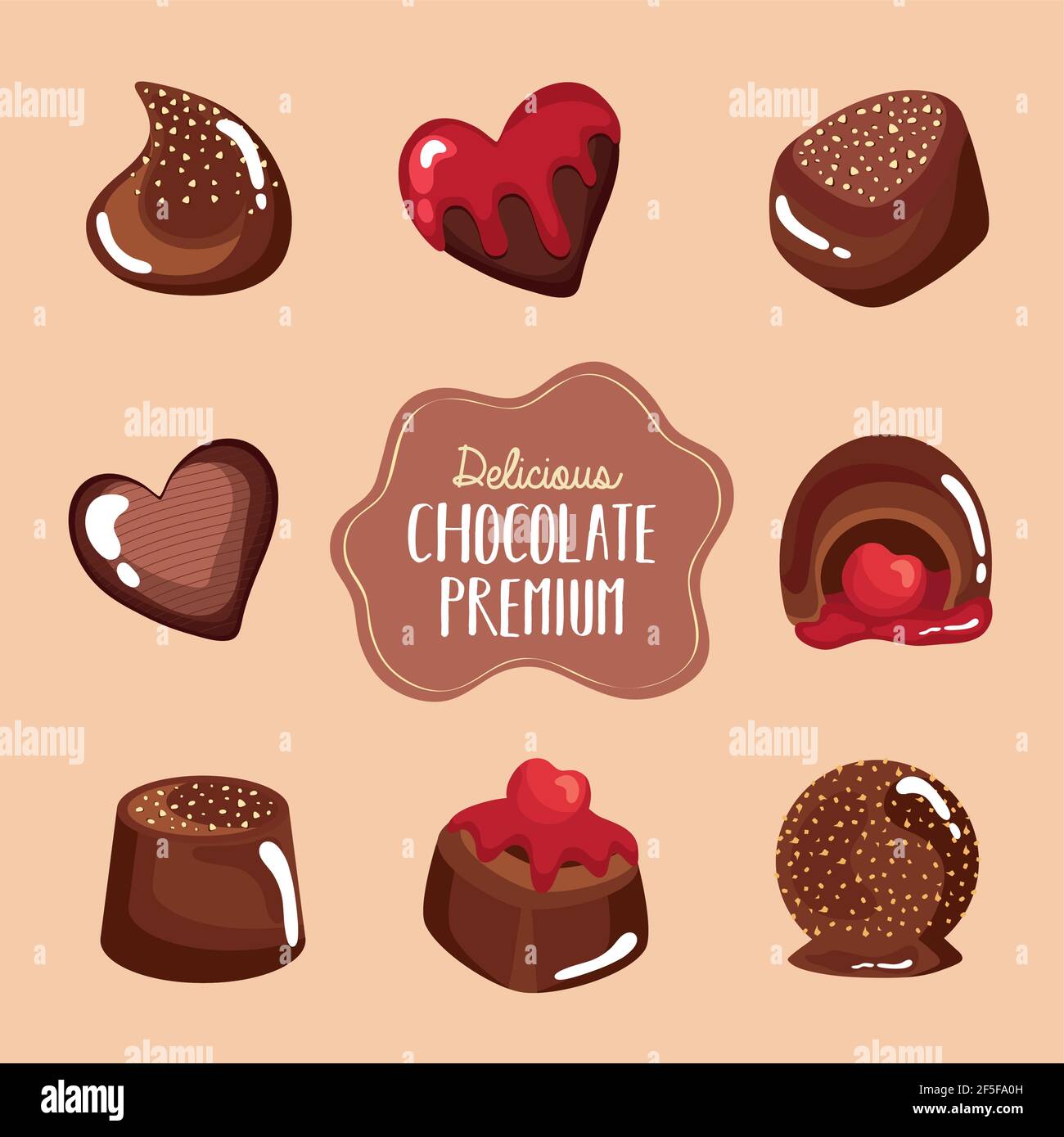 Chocolates assortment Stock Vector Images - Alamy