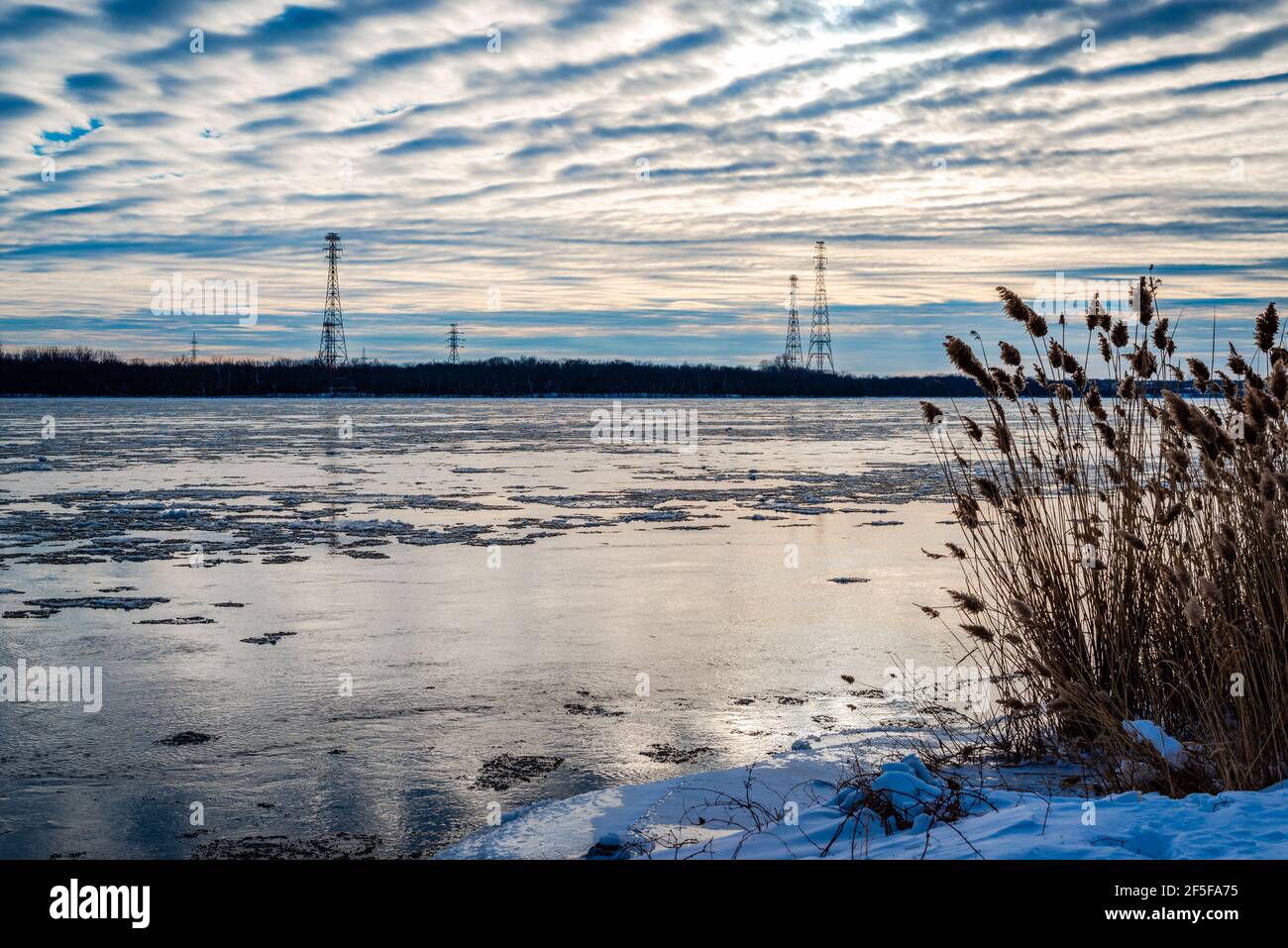 End of the winter, LaSalle, Quebec, Canada, Saint Lawrence river Stock ...