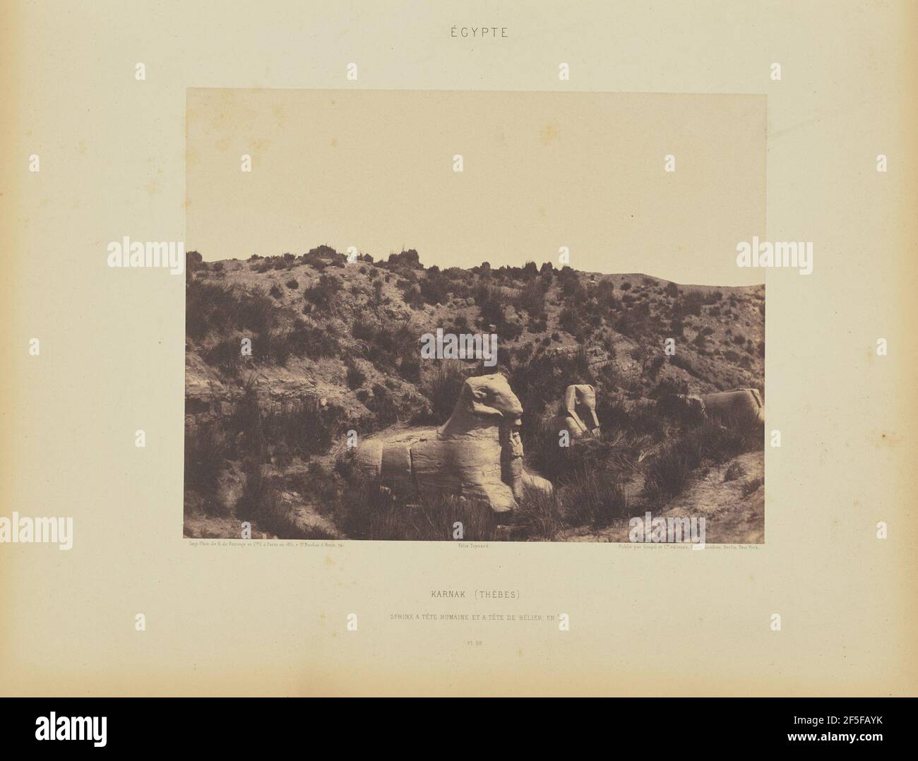 Karnak (Thèbes). Sphinx a Tête Humain et a Tête de Bélier, en Y. Félix ...